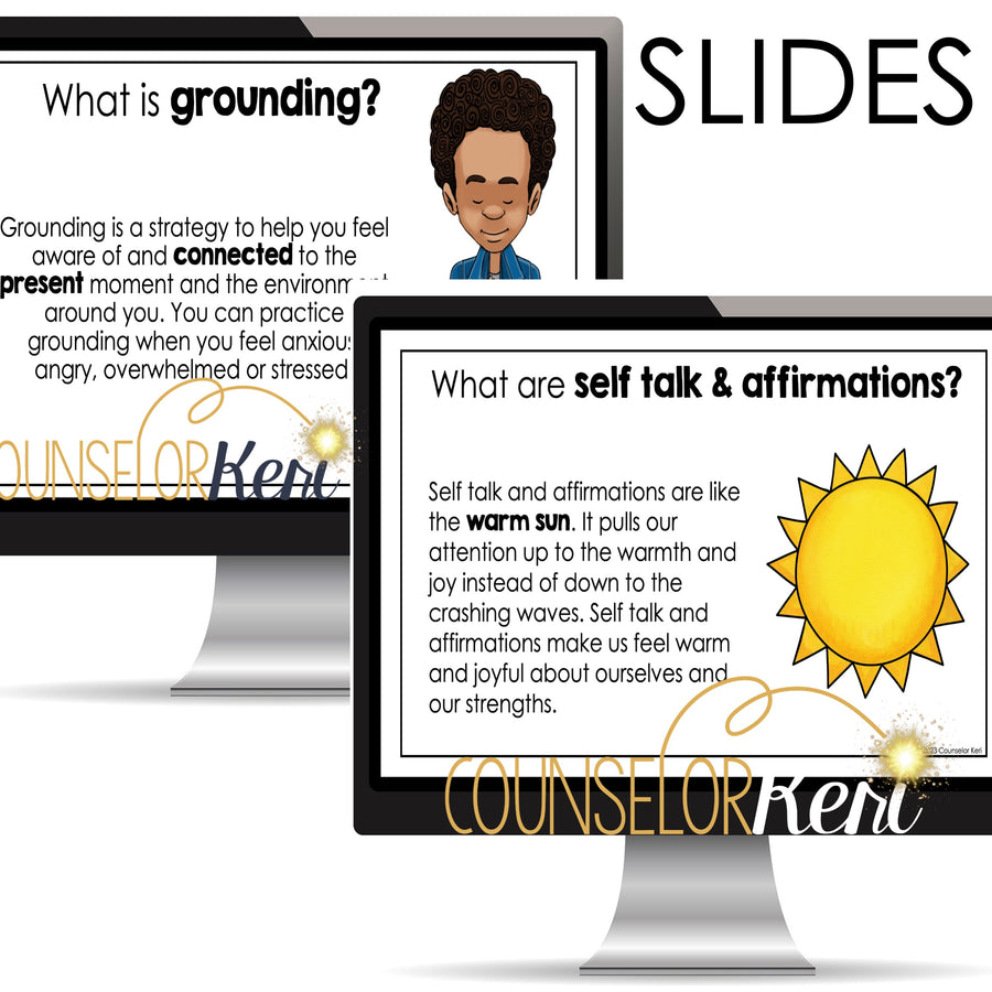 Worry Counseling Lesson Plans: Grounding and Self Talk Worry Art Activ ...