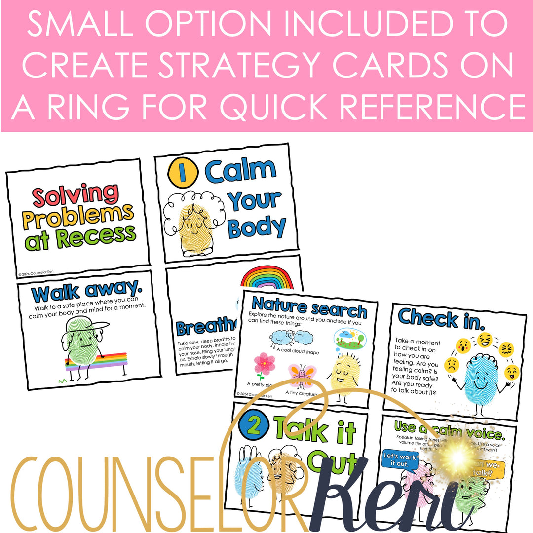 Recess Problem Solving Bulletin Board & Recess Problem Strategy Cards ...