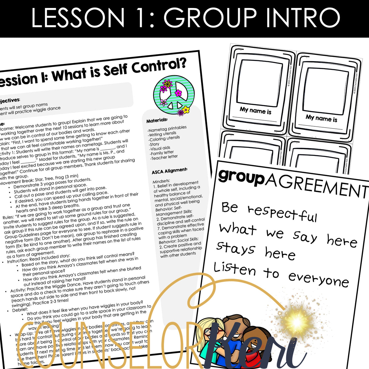 Kindergarten Self Control Group: Self Control Activities for Group Cou ...