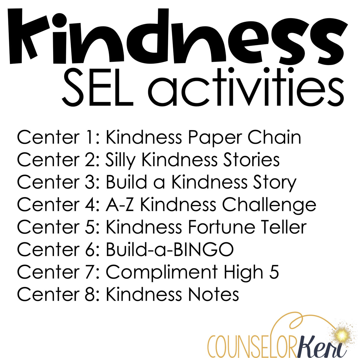 Kindness SEL Centers: Kindness Counseling Activities for Classroom Cou ...