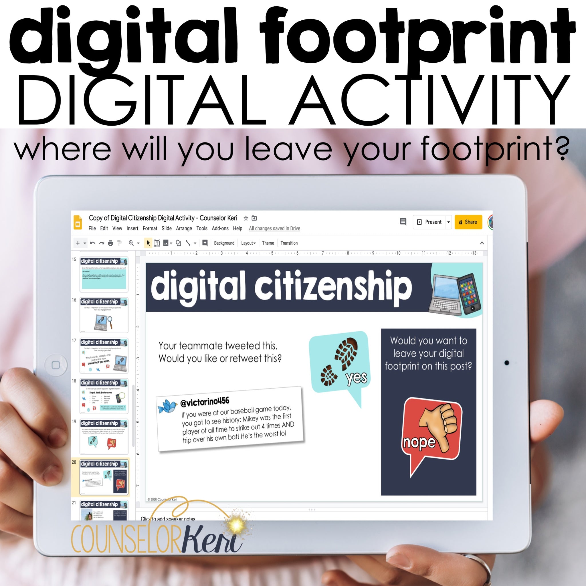 Digital Footprint Digital Activity for Google Classroom Distance Learn ...