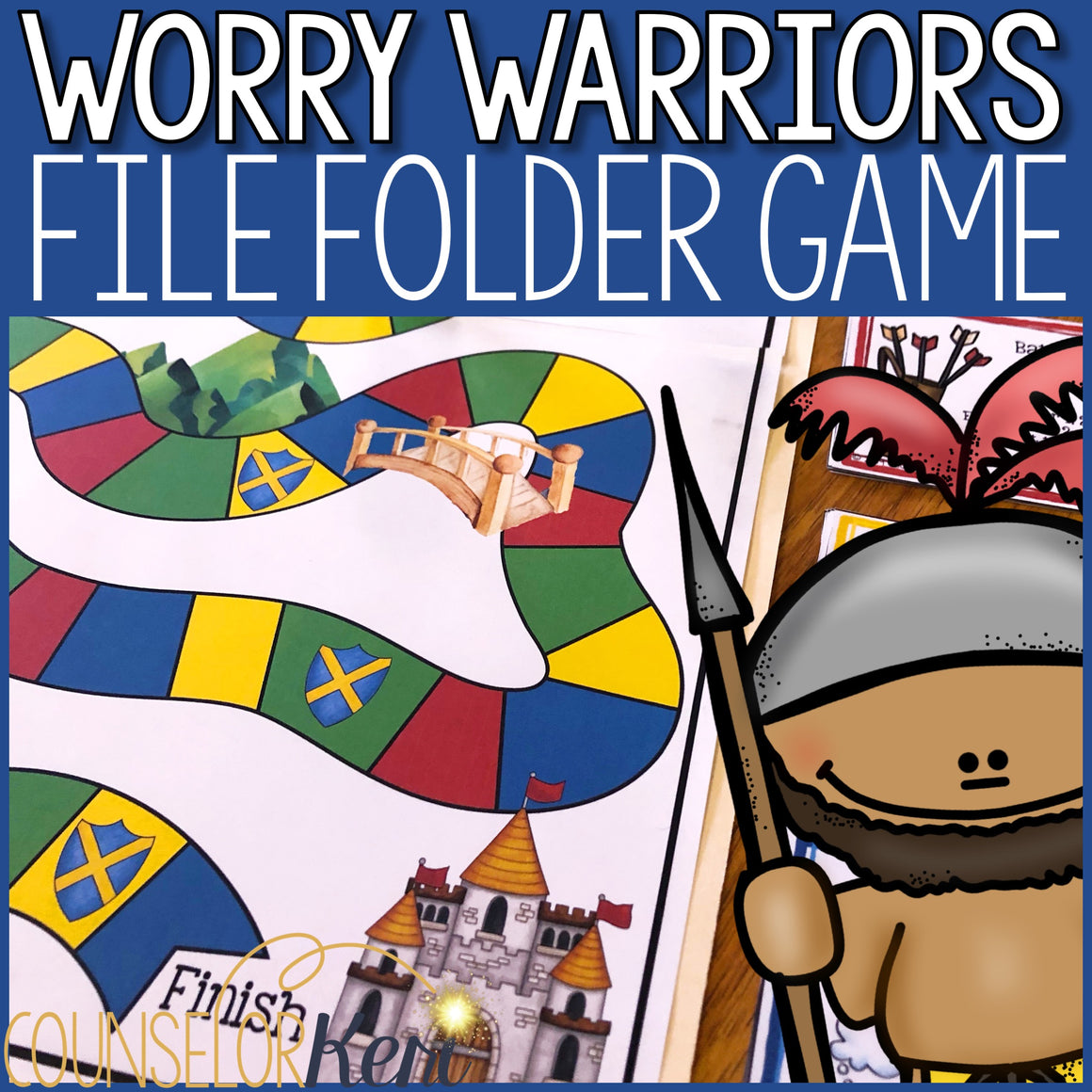 Worry Warriors Counseling Game: Worry Activities File Folder Game ...