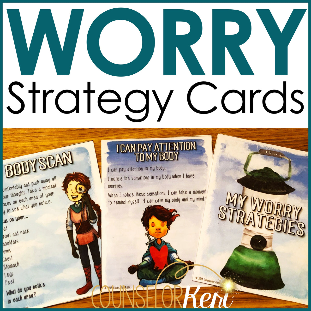 Worry Management Strategies: Worry Strategy Cards for School Counselin ...