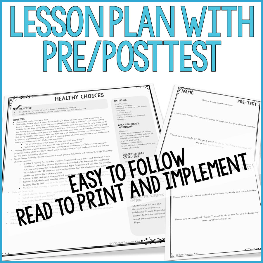 Healthy Choices Centers Classroom Guidance Lesson for School Counselin ...