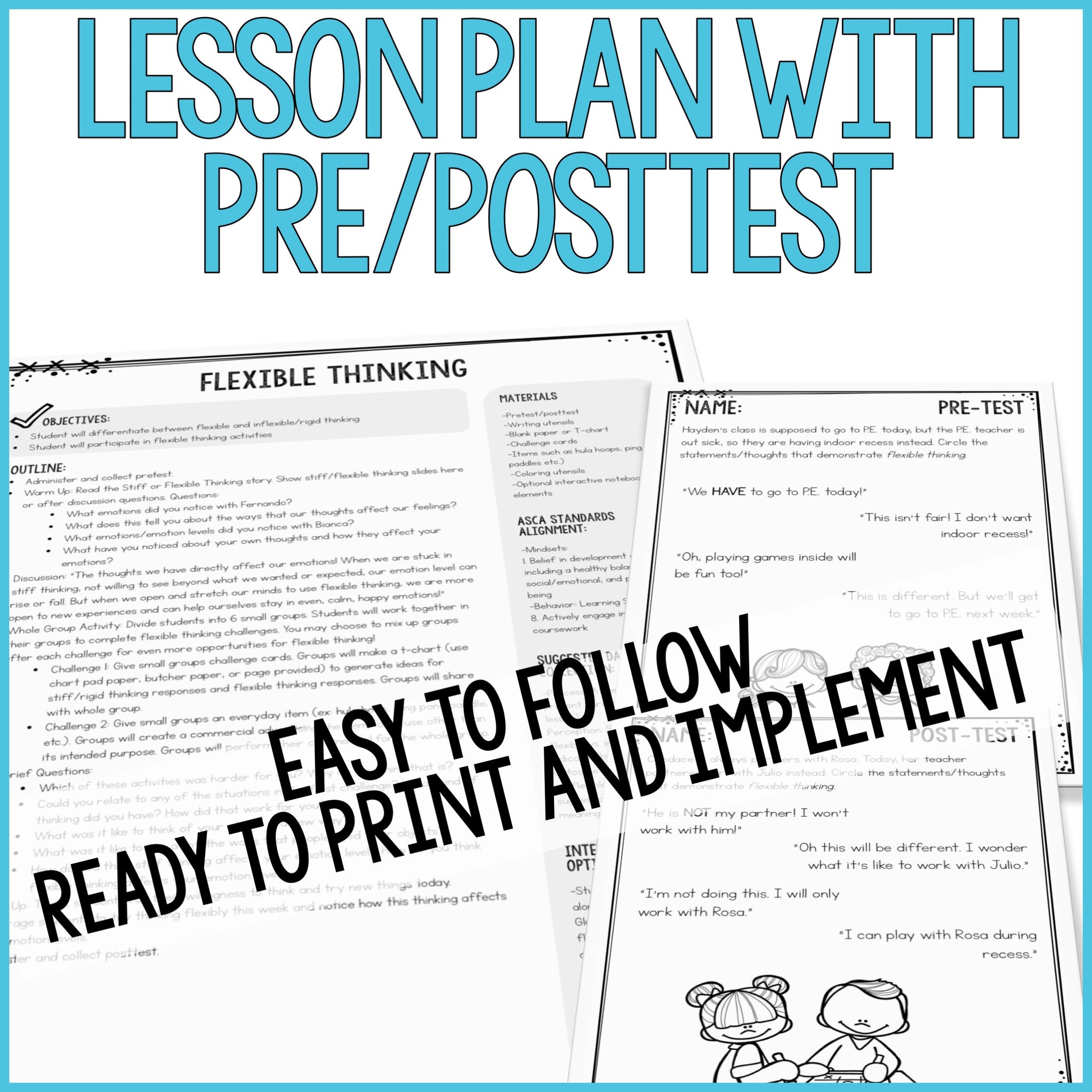 Flexible Thinking Classroom Guidance Lesson for School Counseling ...