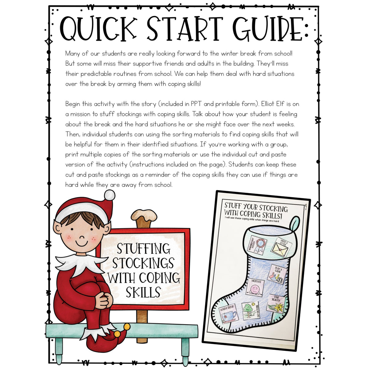 Holiday Coping Skills Activity: Coping Skills Craft for Christmas ...