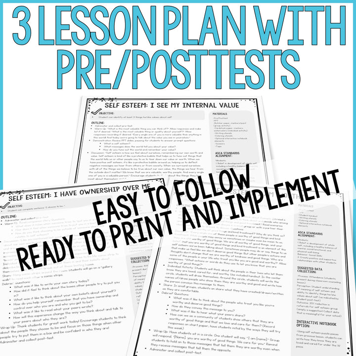 Self Esteem Activities Classroom Guidance Lessons for School Counselin ...