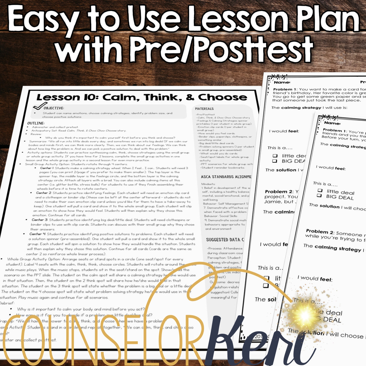 Pause and Think Classroom Guidance Lesson: Calm Think and Choose ...