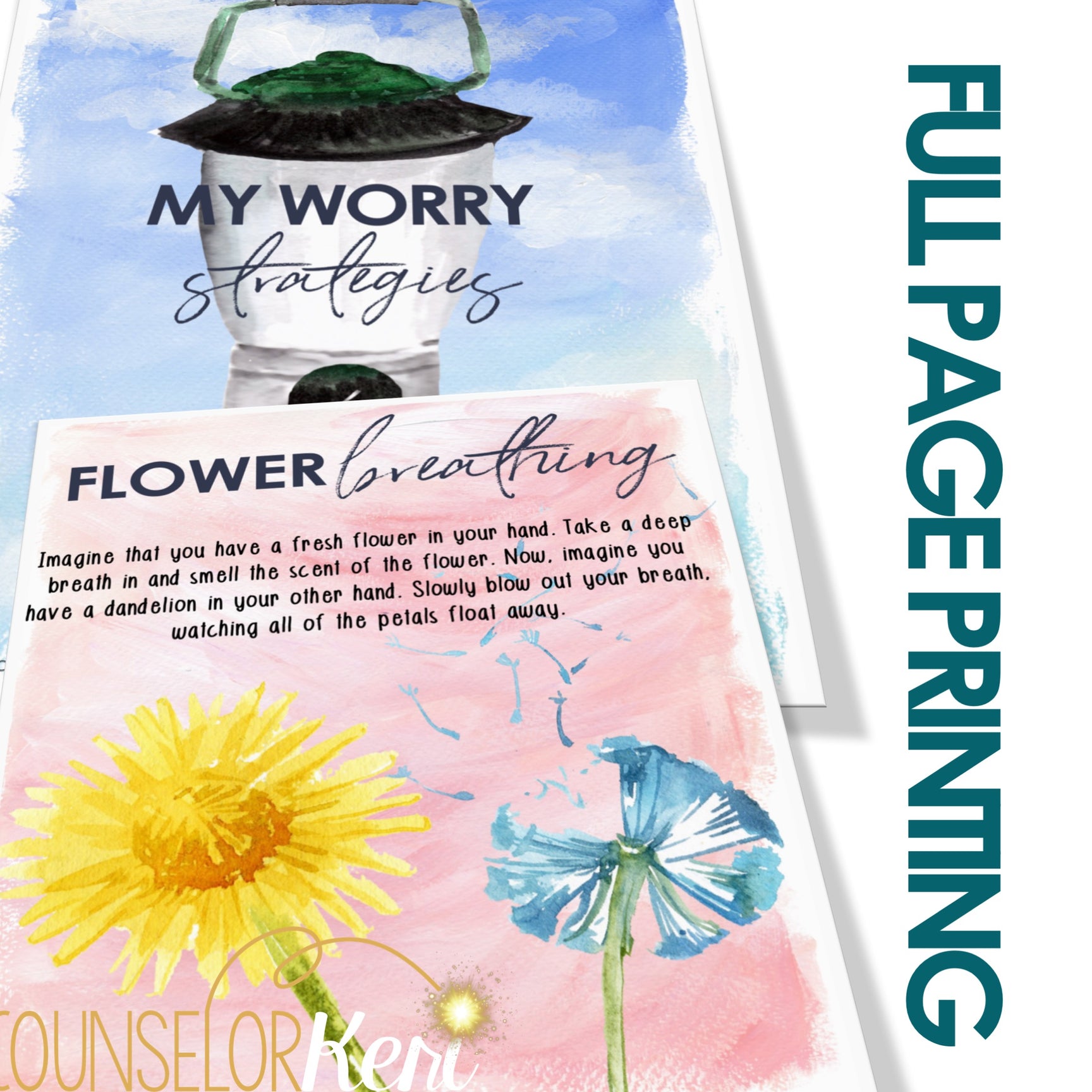 Worry Management Strategies: Worry Strategy Cards for School Counselin ...