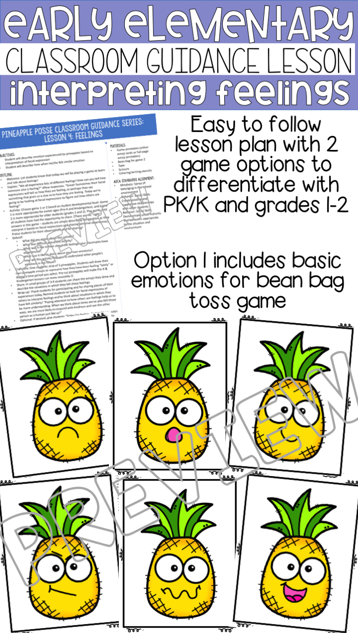 Identifying Feelings Classroom Guidance Lesson For Early
