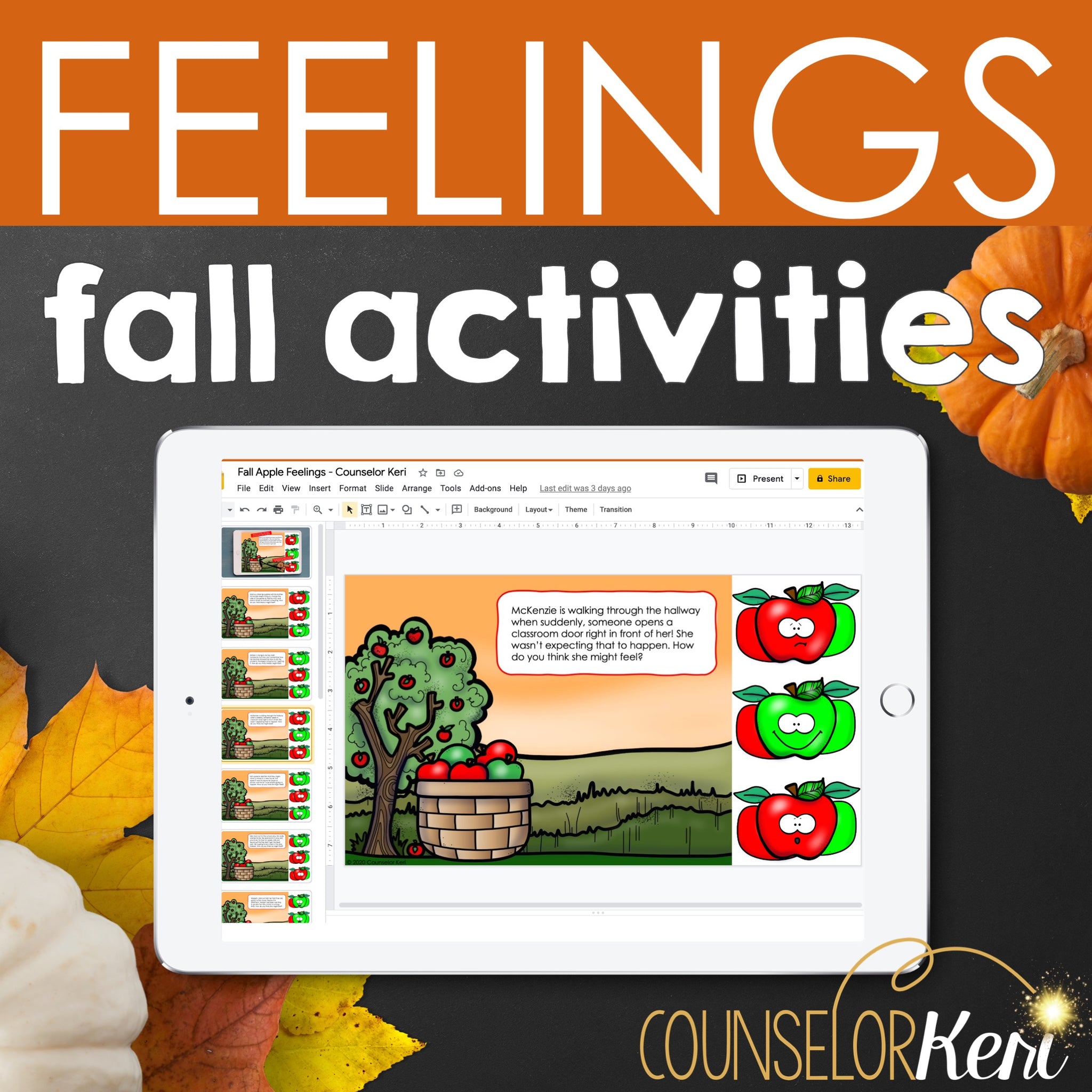 Fall Feelings Digital Activity Distance Learning for School Counseling ...