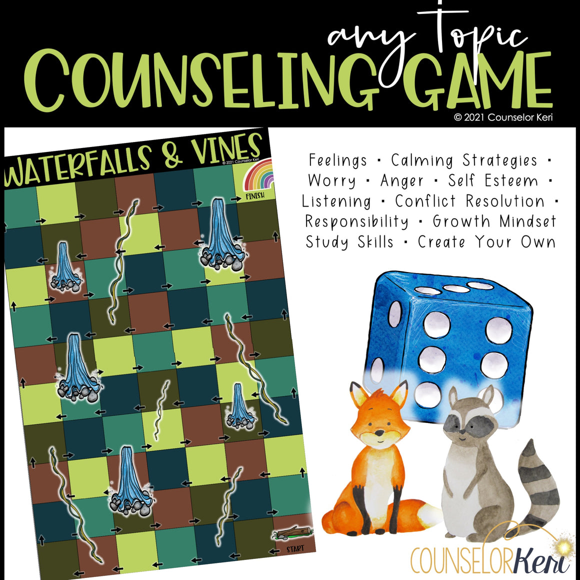 Counseling Game for Any Topic: School Counseling SEL Folder Games ...