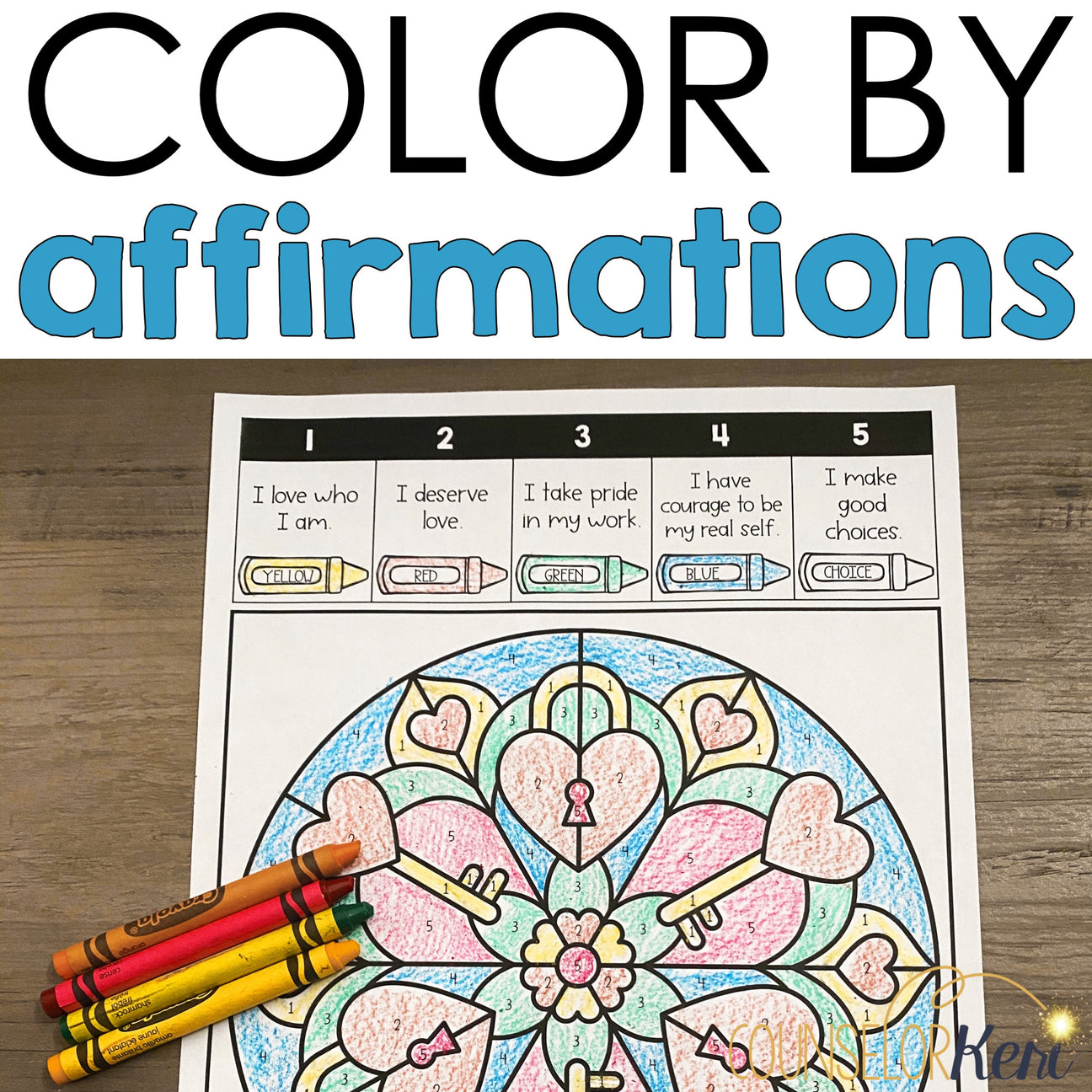 Color by Positive Affirmations Valentine's Day Counseling Activity ...