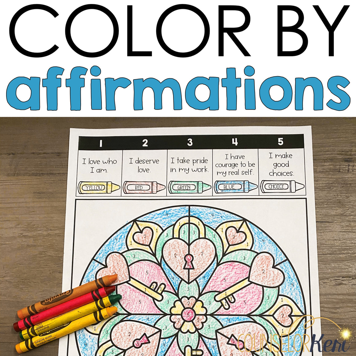 Color by Positive Affirmations Valentine's Day Counseling Activity ...