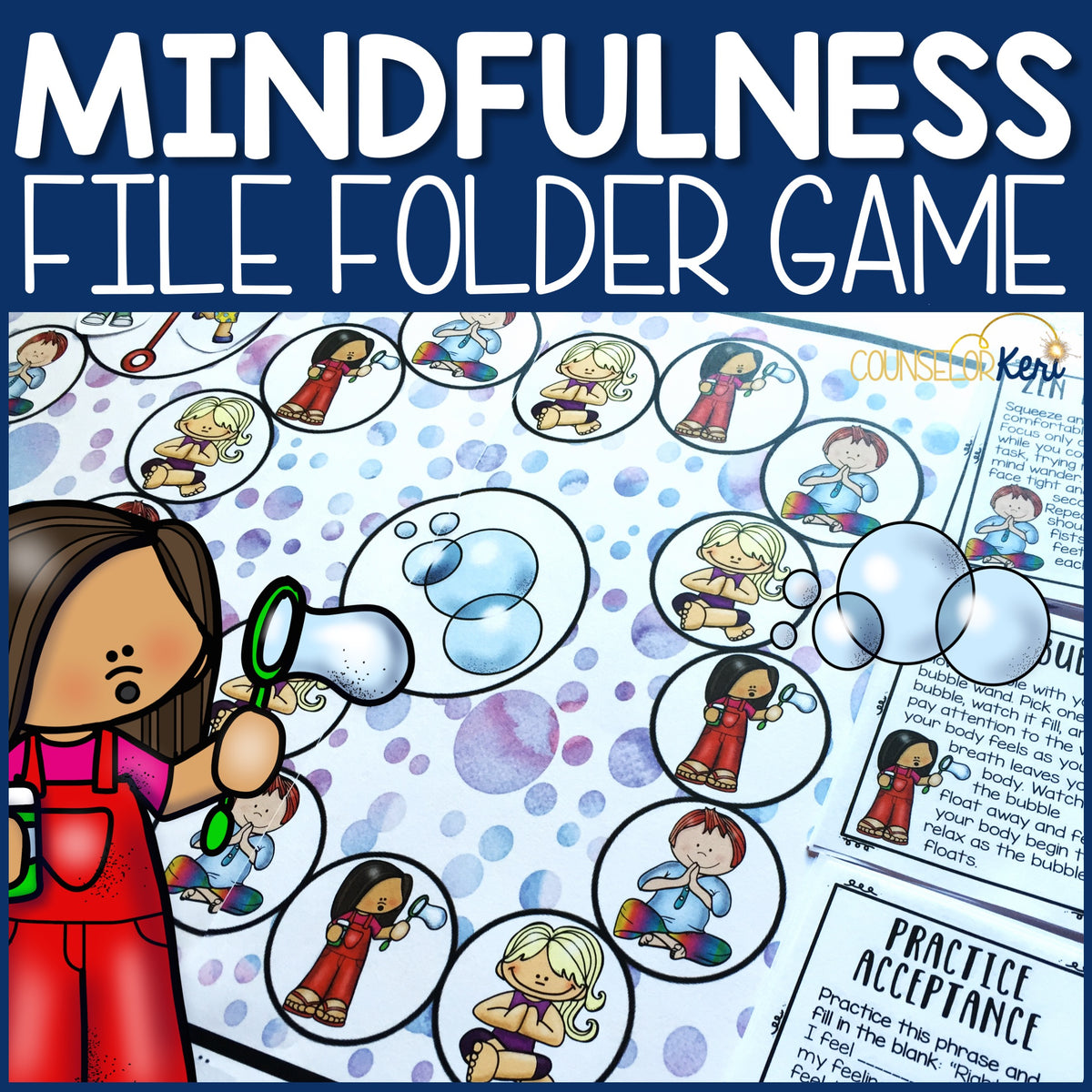 Mindfulness File Folder Game: Mindfulness Activity for School Counseli ...