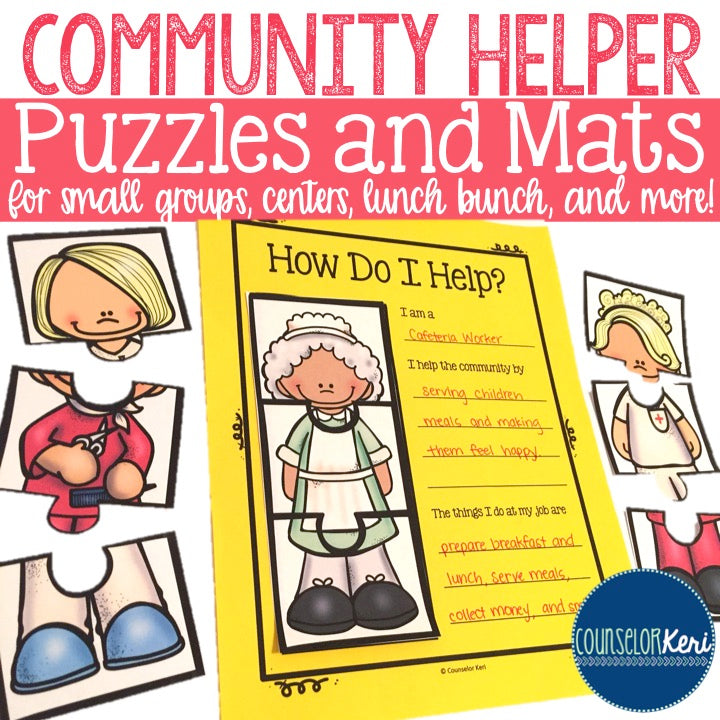 Community Helper Puzzles and Puzzle Mats - Elementary School Counselin ...