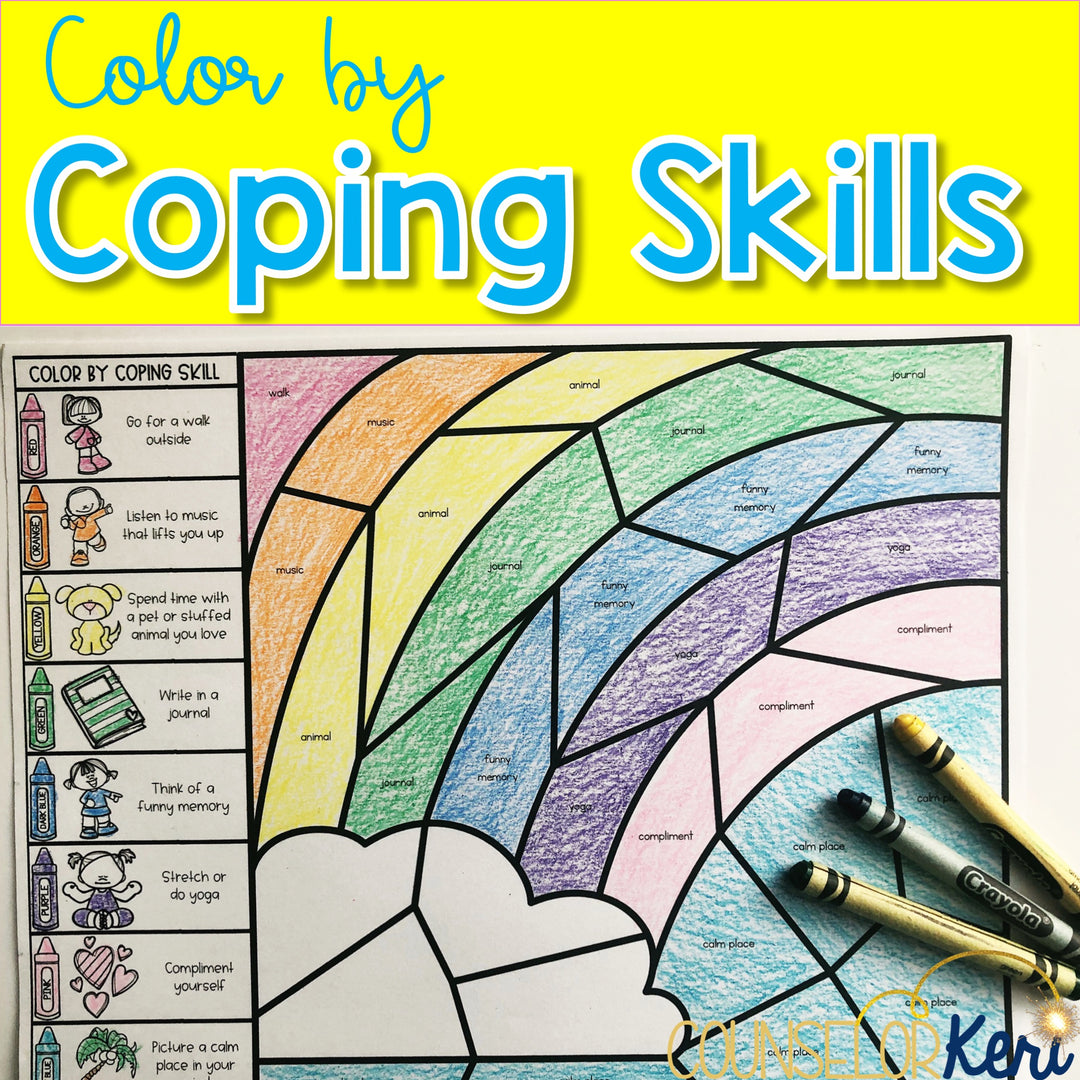 Color by Coping Skills Spring Activity for School Counseling ...
