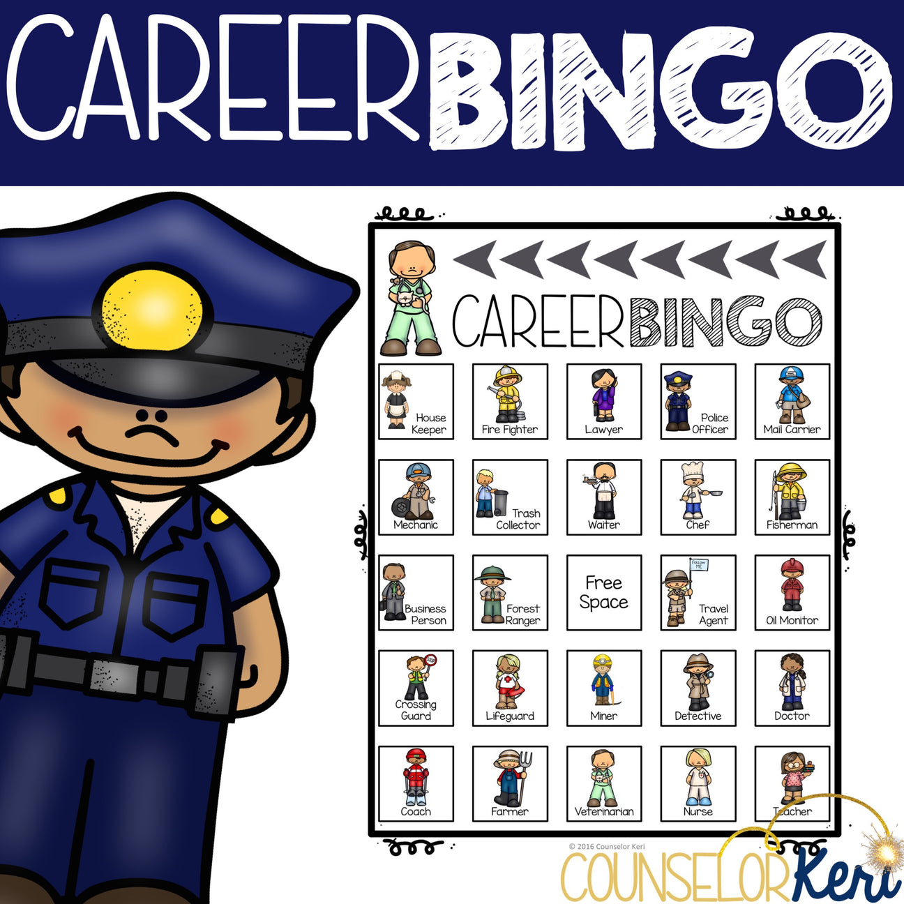 Career Bingo Career Game for Elementary Career Education & Career Expl ...