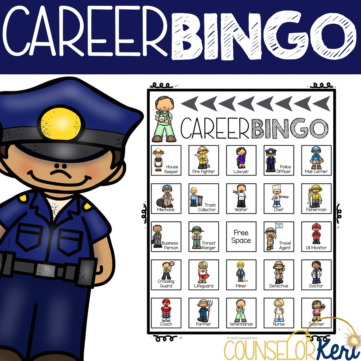 Career Bingo Career Game for Elementary Career Education & Career Expl ...