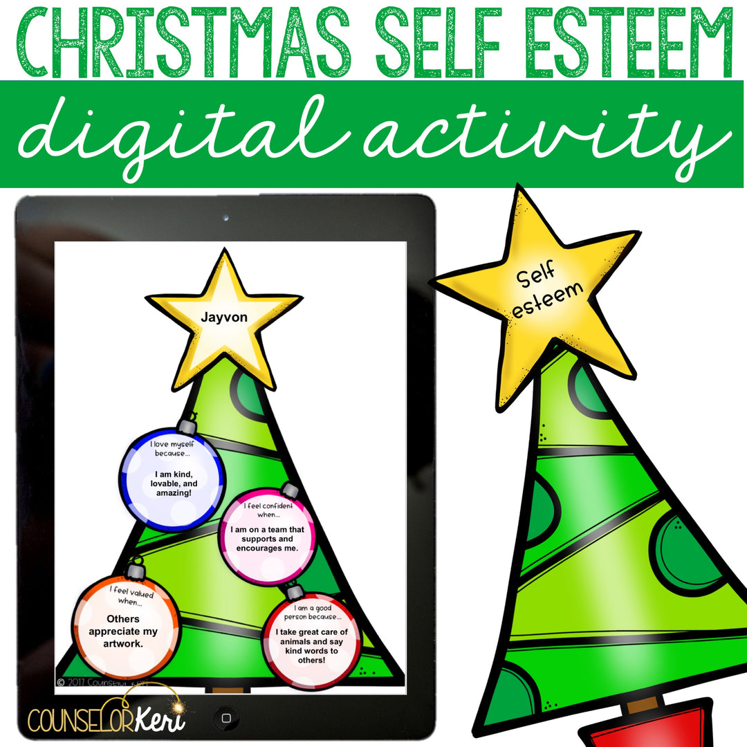 Christmas Self Esteem Digital Activity for Elementary School Counselin ...