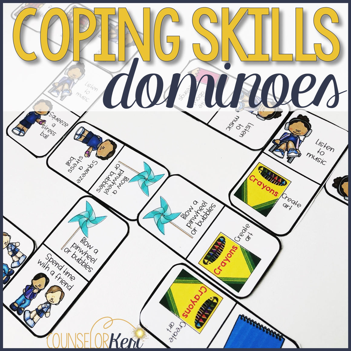 Coping Skills Game: Coping Skills Dominoes Counseling Game – Counselor Keri