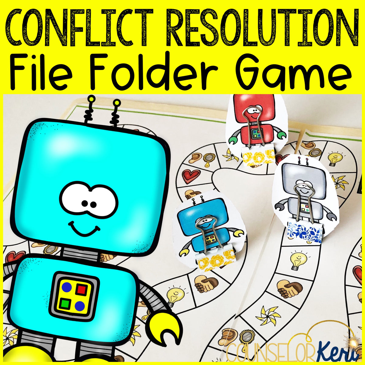 Conflict Resolution File Folder Game for School Counseling – Counselor Keri
