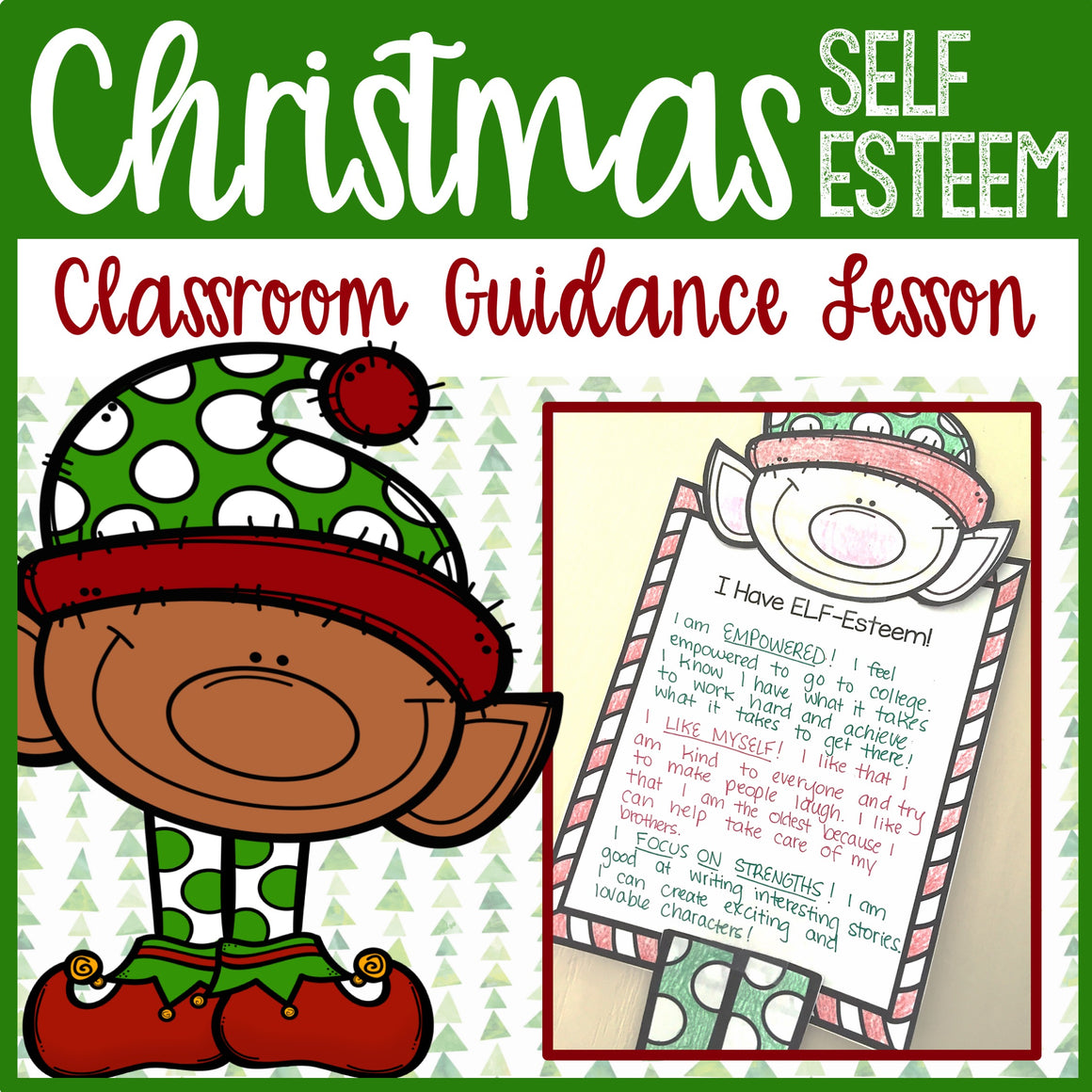Christmas Classroom Guidance Lesson Self Esteem Activity for School Co ...