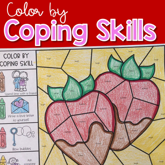 Color by Coping Skills Valentine's Day Activity for Elementary School ...