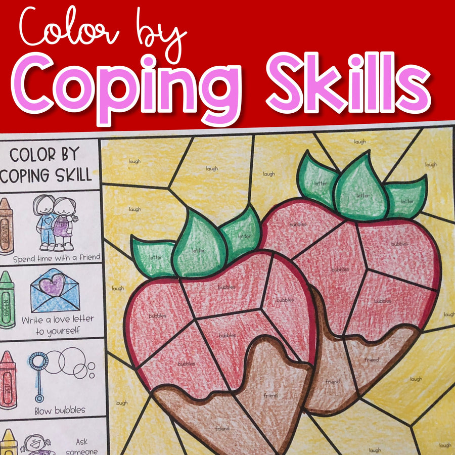 Color by Coping Skills Valentine's Day Activity for Elementary School ...