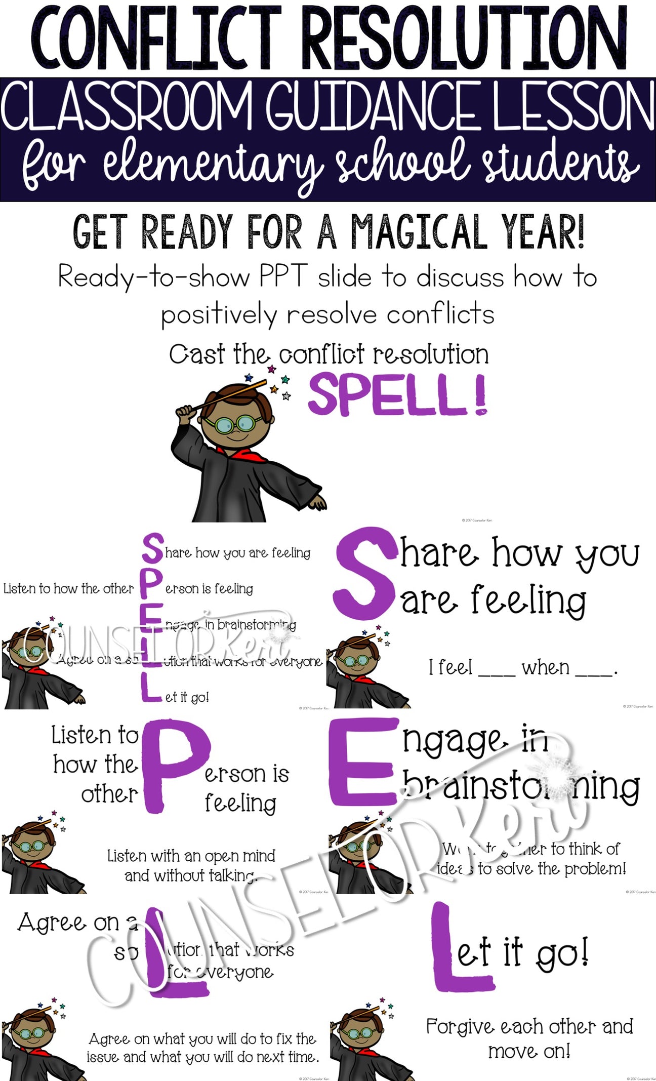 Conflict Resolution Classroom Guidance Lesson for Elementary School Co ...
