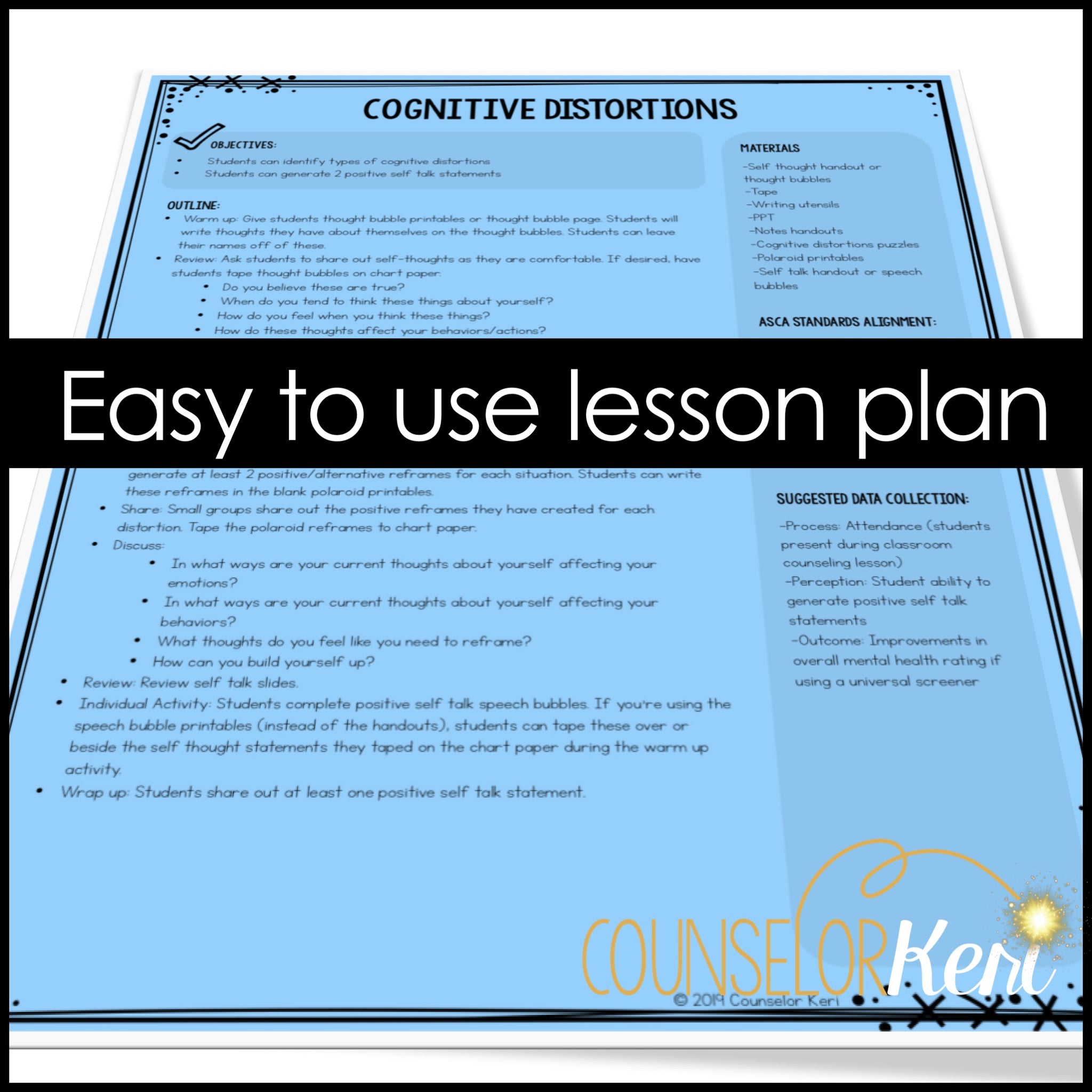Cognitive Distortions Classroom Counseling Lesson – Counselor Keri
