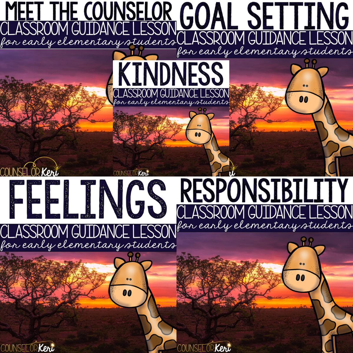 Safari Themed Classroom Guidance Lesson Bundled Unit for Early Element ...