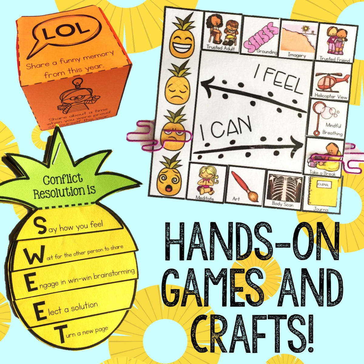 Pineapple Themed Classroom Guidance Lesson Bundle Unit for Early Eleme ...