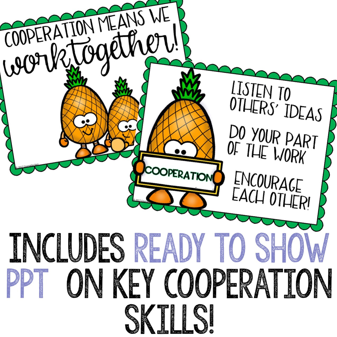 Cooperation Classroom Guidance Lesson for School Counseling Pineapple ...