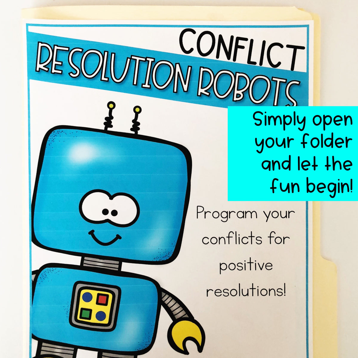 Conflict Resolution File Folder Game for School Counseling – Counselor Keri