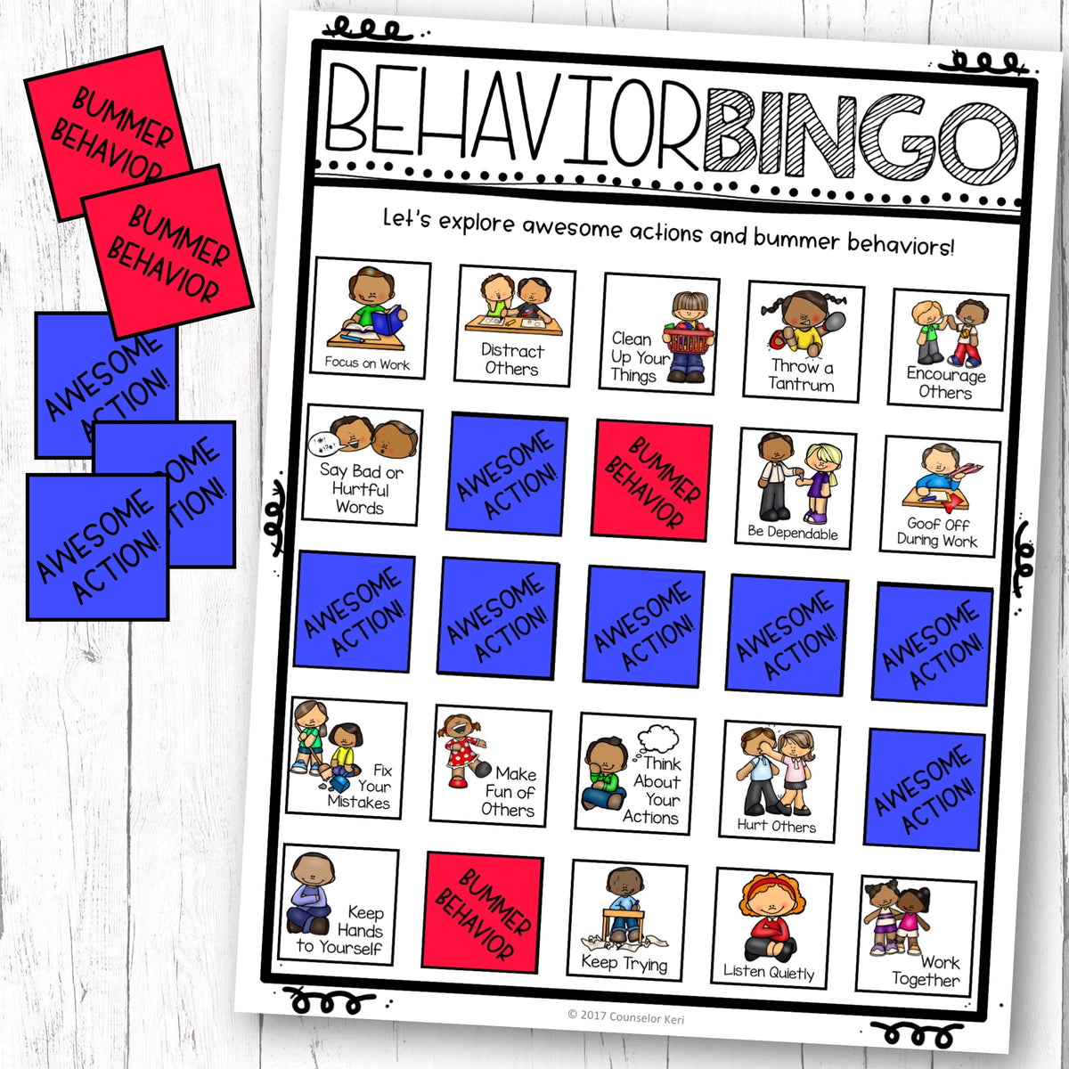 Behavior Bingo Game for Elementary School Counseling – Counselor Keri