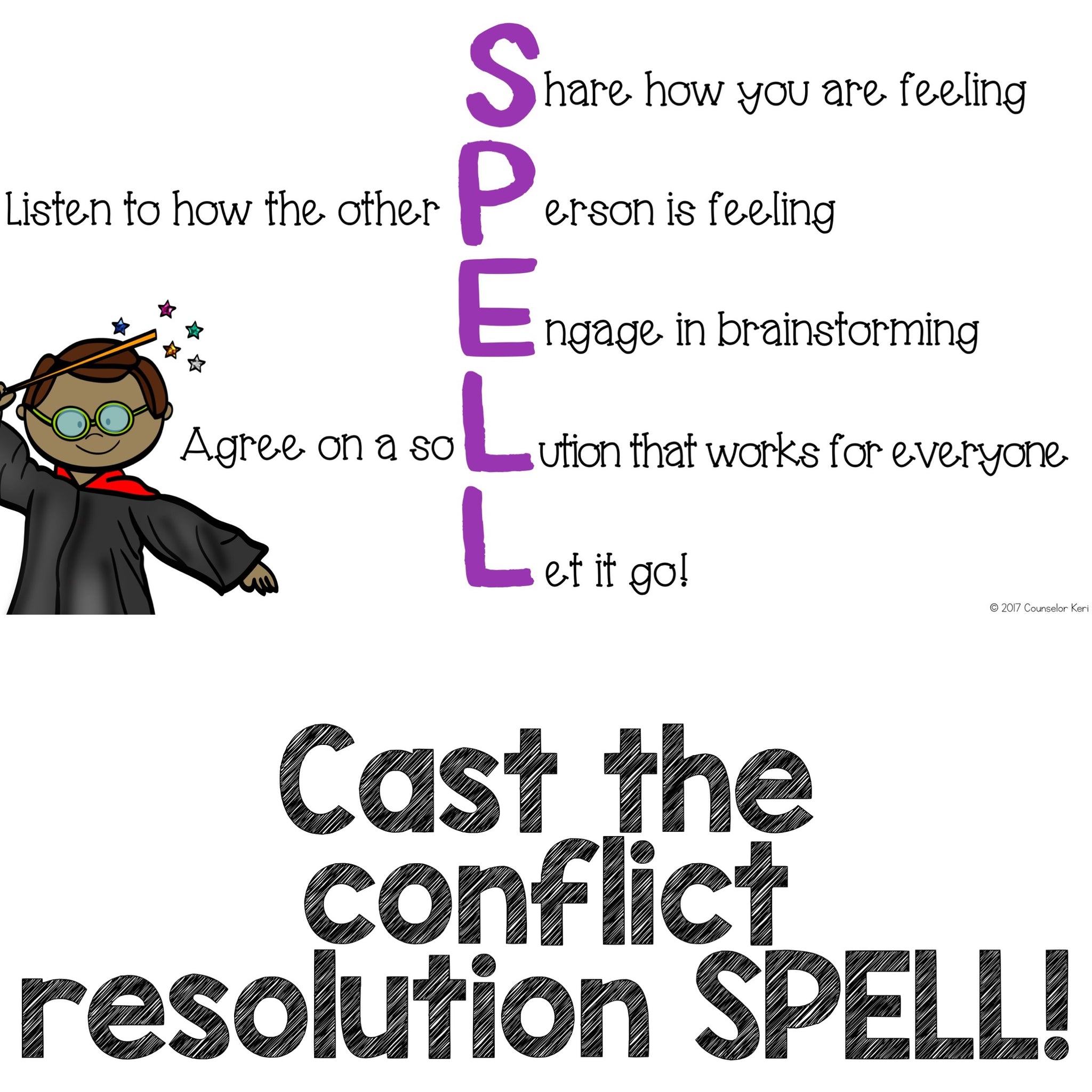 Conflict Resolution Classroom Guidance Lesson for Elementary School Co ...