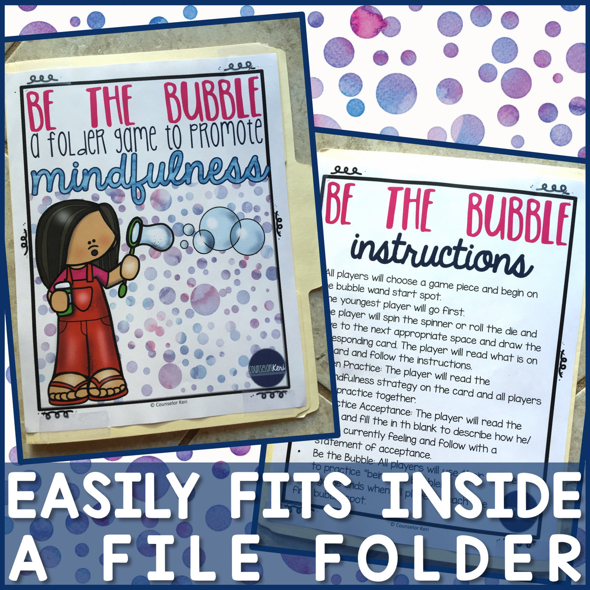 Mindfulness File Folder Game: Mindfulness Activity for School Counseli ...