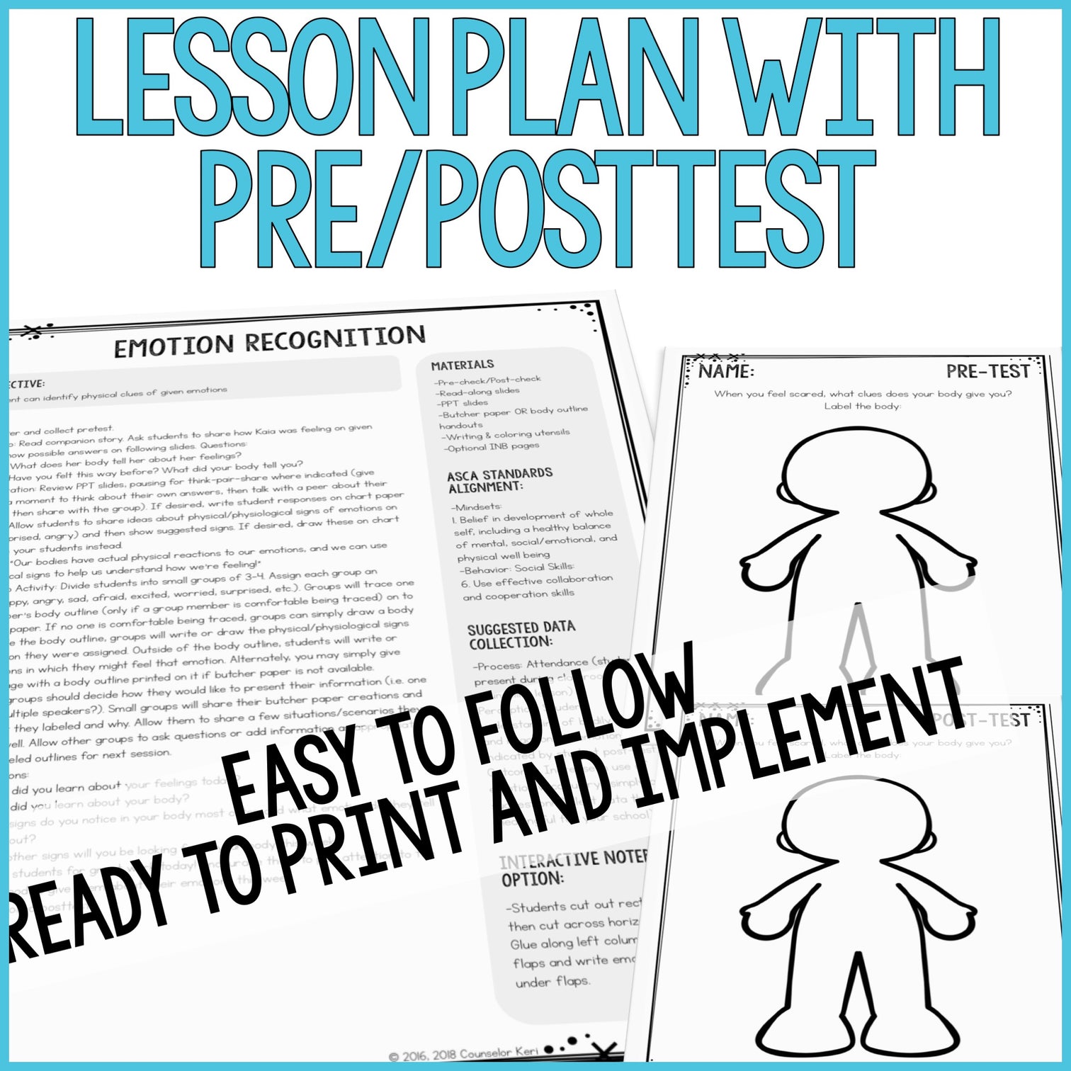 Recognizing Emotions Activity Classroom Guidance Lesson for School Cou ...