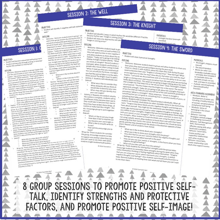 Self Esteem Small Group Counseling Program with Self Esteem Activities ...