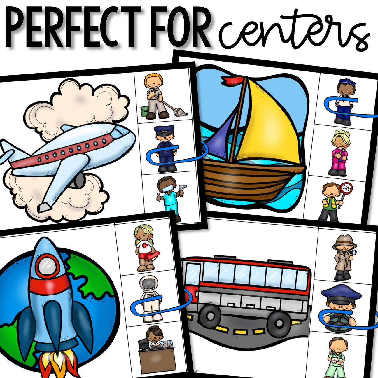 Community Helper Clip Cards for Counseling Centers: Career Education A ...