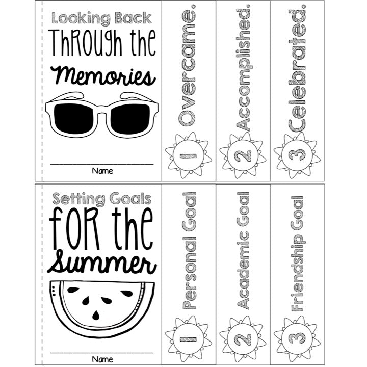 End of the Year Reflection & Summer Goal Setting Flipbooks - School Co ...