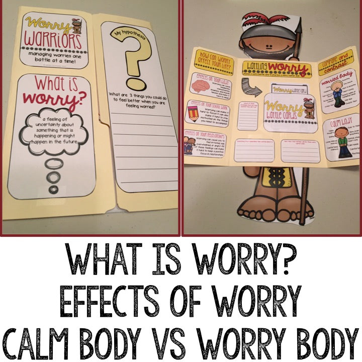 Worry/Anxiety Management Lap Book for Elementary School Counseling ...