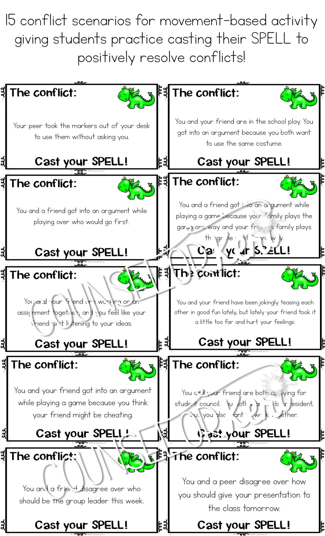 Conflict Resolution Classroom Guidance Lesson for Elementary School Co ...
