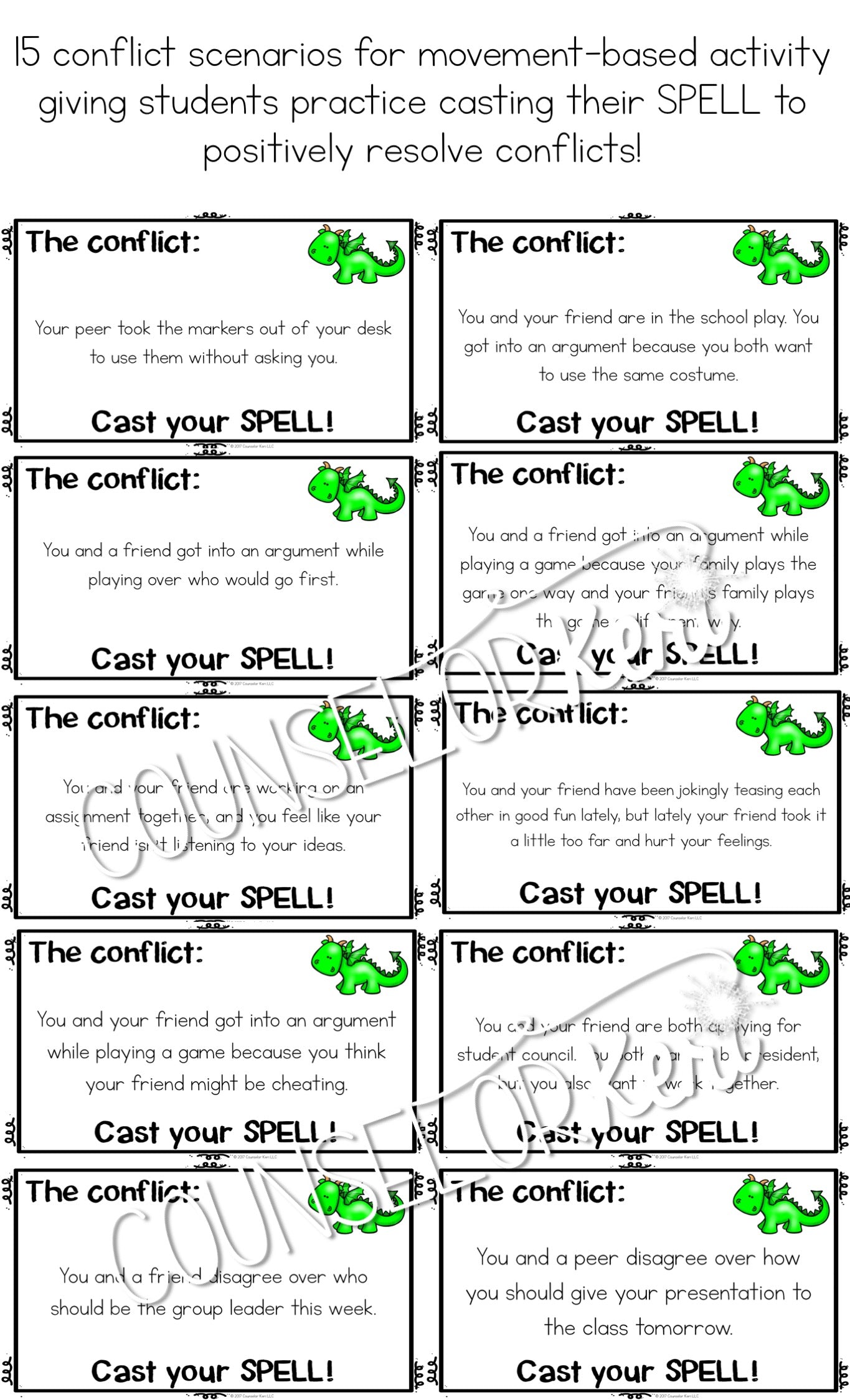 Conflict Resolution Classroom Guidance Lesson for Elementary School Co ...