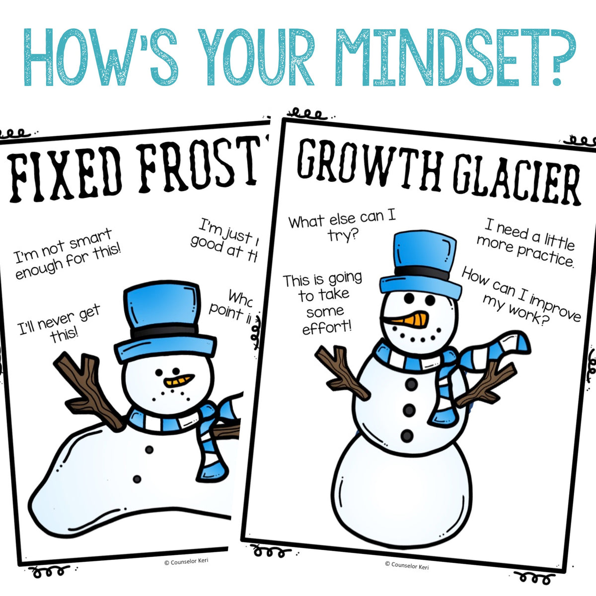 Winter Growth Mindset Classroom Guidance Lesson & Growth Mindset Activ ...