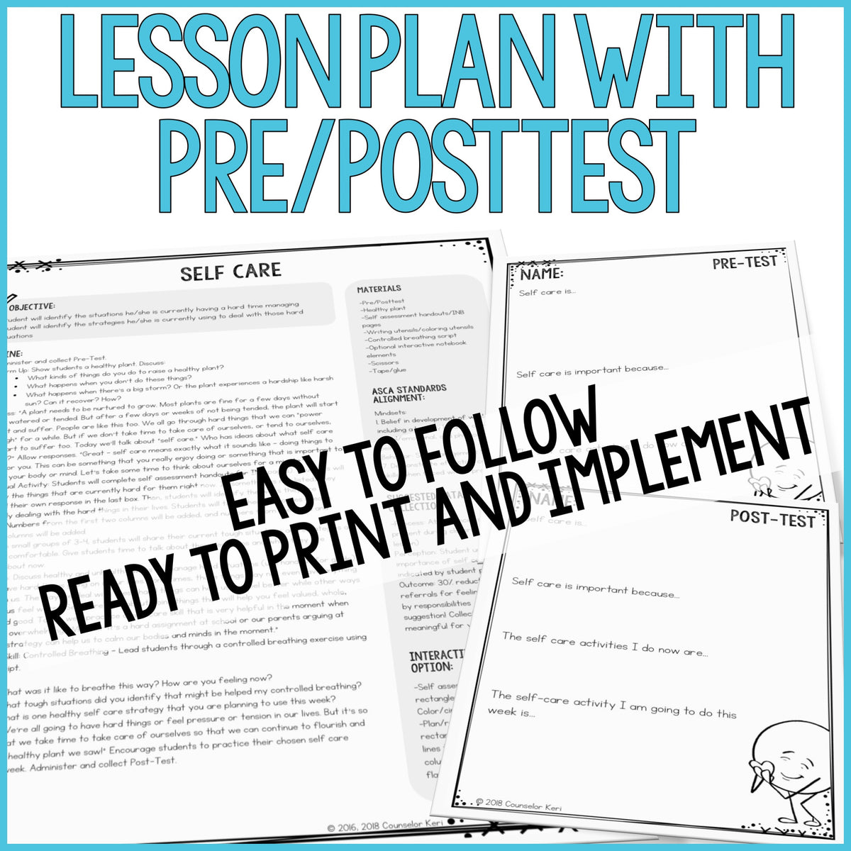 Self Care Classroom Guidance Lesson for School Counseling – Counselor Keri