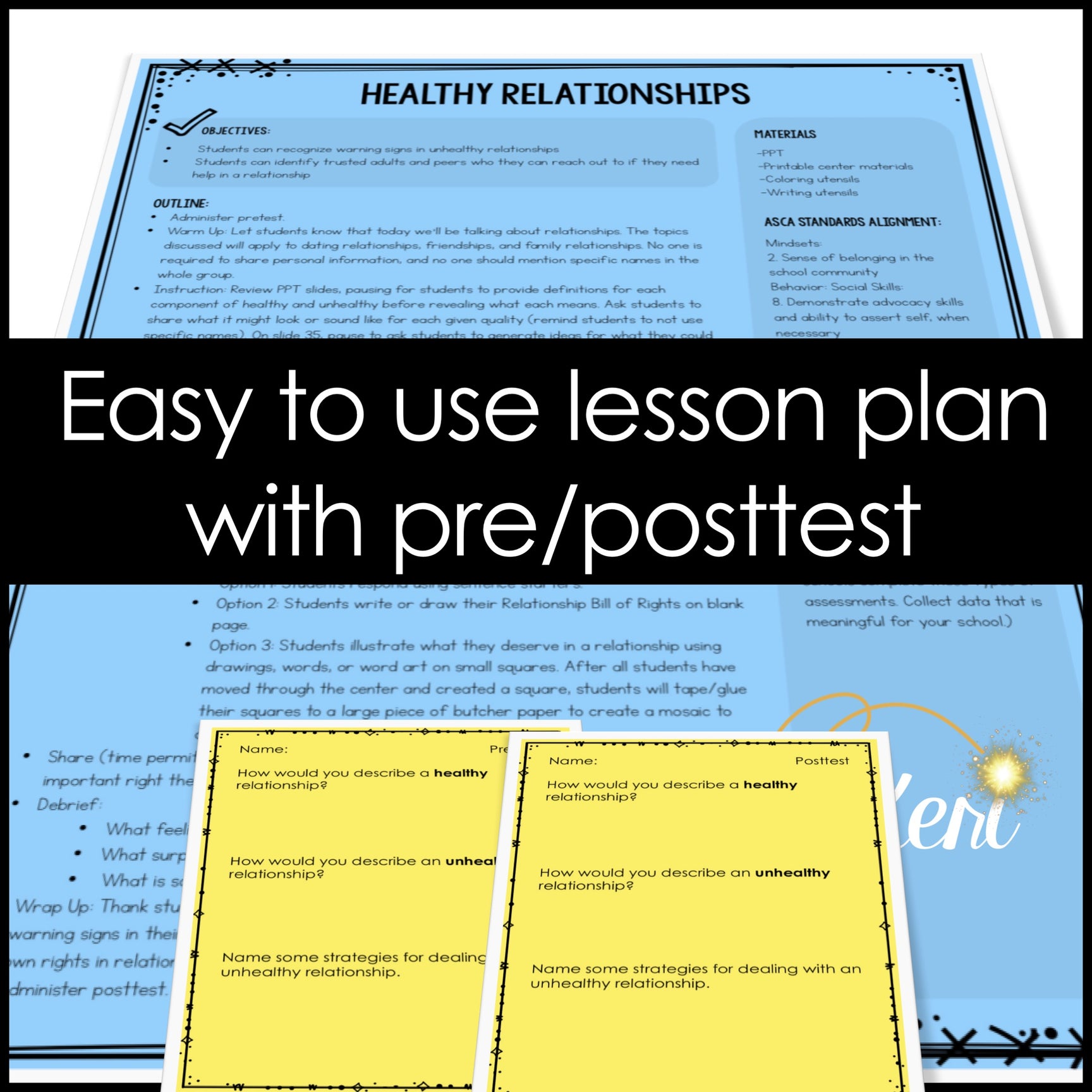 Healthy Relationships Classroom Guidance Lesson for School Counseling ...
