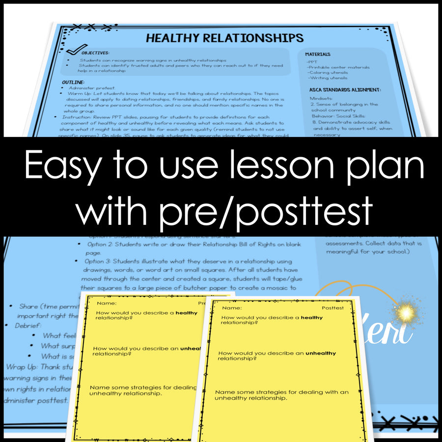 Healthy Relationships Classroom Guidance Lesson for School Counseling ...