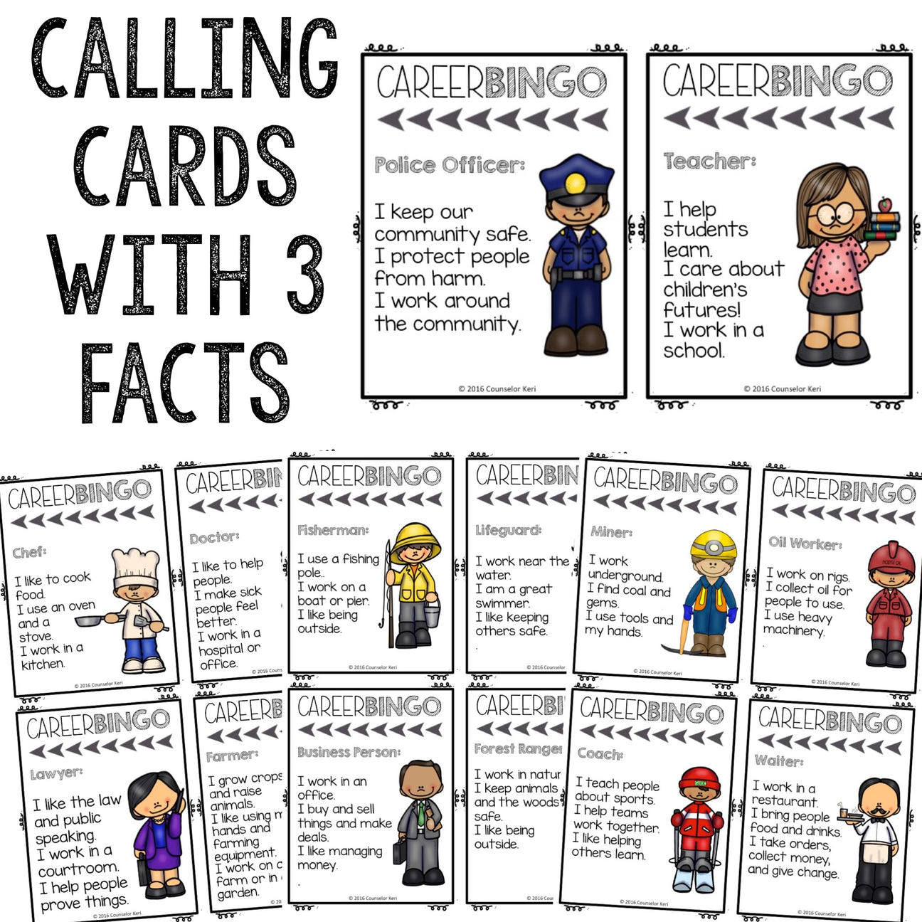 Career Bingo Career Game for Elementary Career Education & Career Expl ...